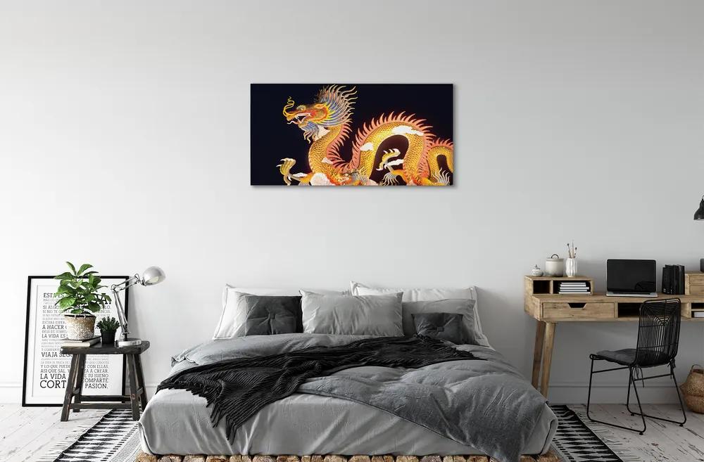 Obrazy na plátně Golden Japanese Dragon 120x60 cm