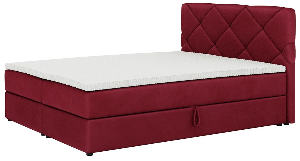 Kontinentální postel 180x200 cm Karum Comfort (bordó) (s roštem a matrací). 1056042