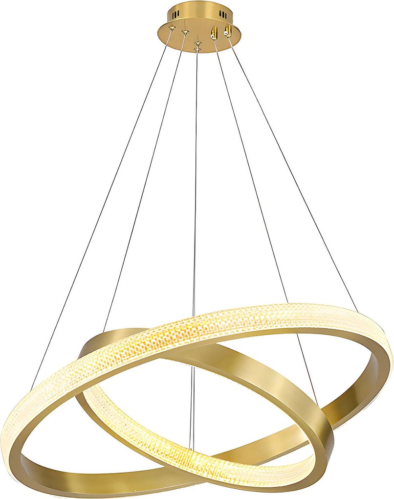 Toolight Toolight, LED stropní svítidlo 60cm, 55W, 3500lm + dálkové ovládání, APP1772-CP, zlatá matná, OSW-06351