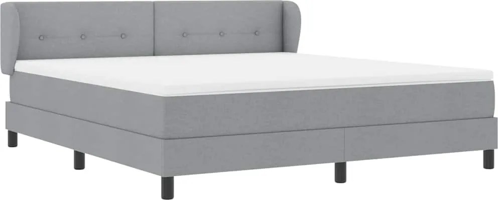 Postel s boxspringem s čelo Světle šedá 180 x 200 cm textil 3340038