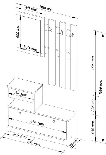 Předsíňová sestava dub sonoma
