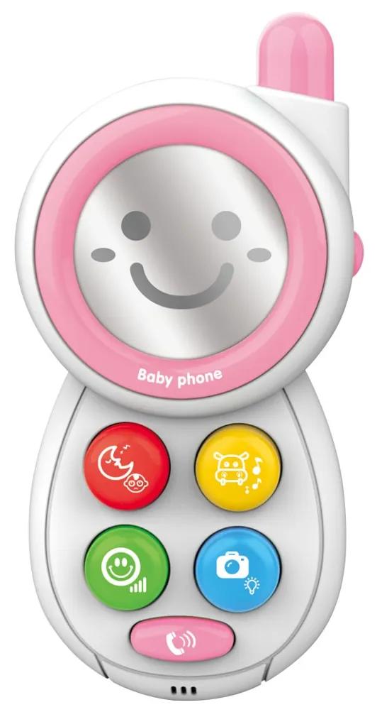 Dětský telefónek se zvuky BAYO pink, Růžová