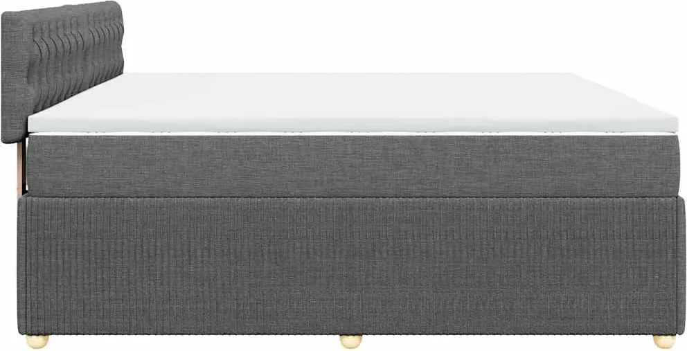 Box spring postel s matrací tmavě šedá 200x200 cm textil 3287571