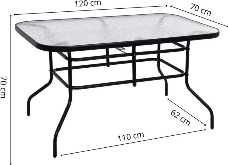 Zahradní stůl 120x70 SPRINGOS TOSCANA GF0080
