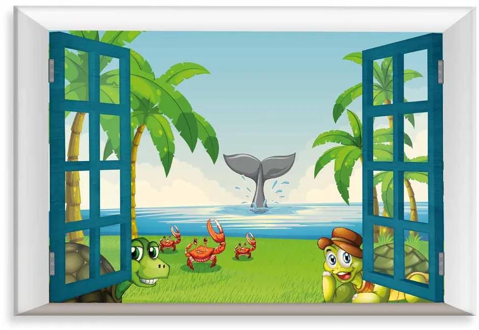 Malvis ® Dětský obraz Zvířátka na pláži Velikost: 120x80 cm
