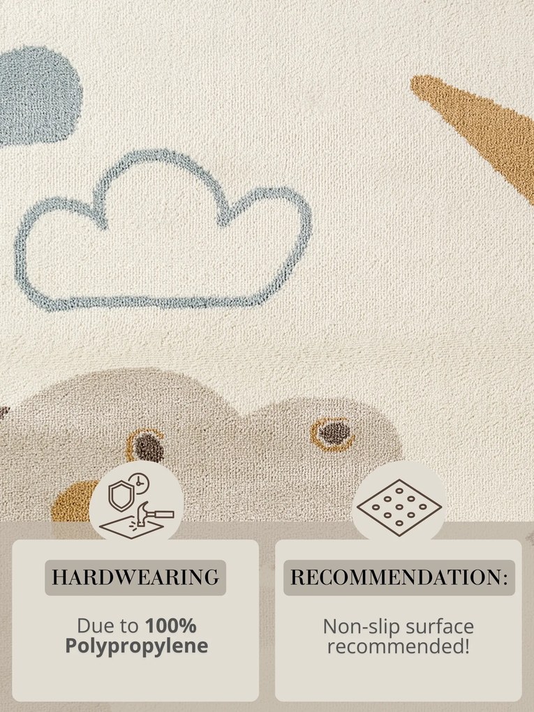 Hanse Home, Dětský koberec Adventures 106412 Cream Multicolor, 120x170, vícebarevná, dětský pokoj