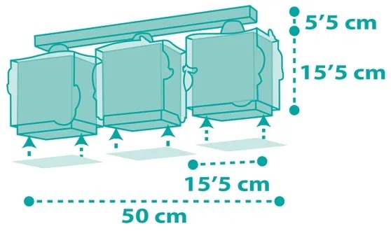 Dalber 63443 - Dětské stropní svítidlo MERMAIDS 3xE27/60W/230V
