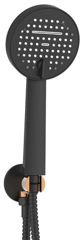 Invena Moonlight, sprchová souprava pod omítku, 2-funkční, černá-růžové zlato, INV-BS-77-014-V