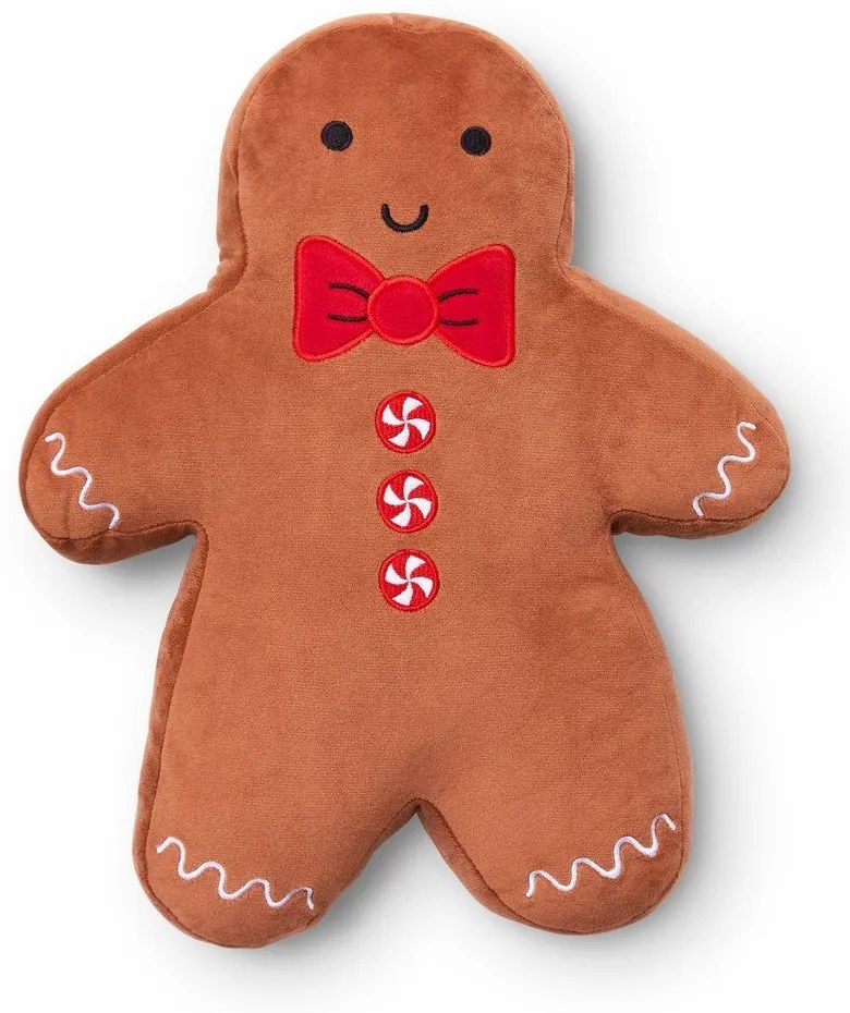 Sametový dekorační polštář s vánočním motivem 28x37 cm Gingerbread – Catherine Lansfield