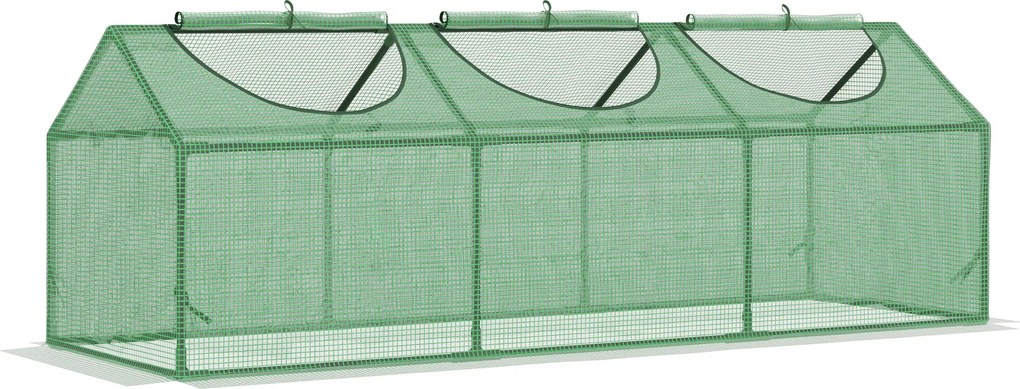 Outsunny skleník s oknem, PE skleník 180x60x60cm, skleník na rajčata a chladicí rám v zelené barvě pro zahradu a balkon | Aosom.de
