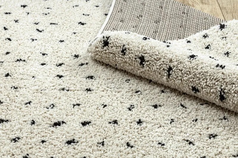 Dywany Łuszczów, Kusový koberec Berber Syla B752 dots cream, 140x190, bílá, kancelář