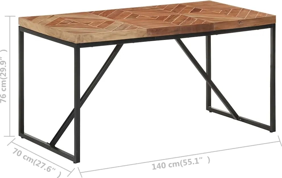 Jídelní stůl 140 x 70 x 76 cm masivní akácie a mangovník 323548