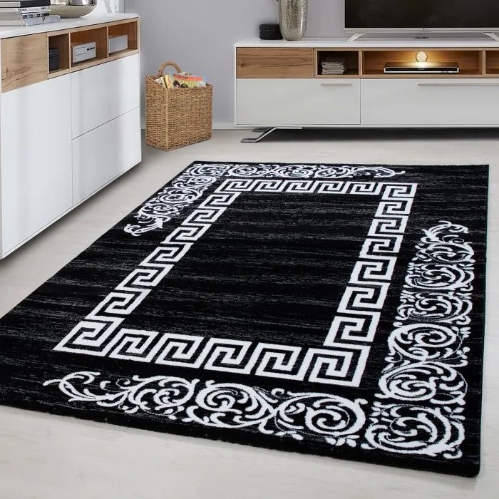 Ayyildiz, Kusový koberec Miami 6620 black, 200x290, černobílá, kancelář
