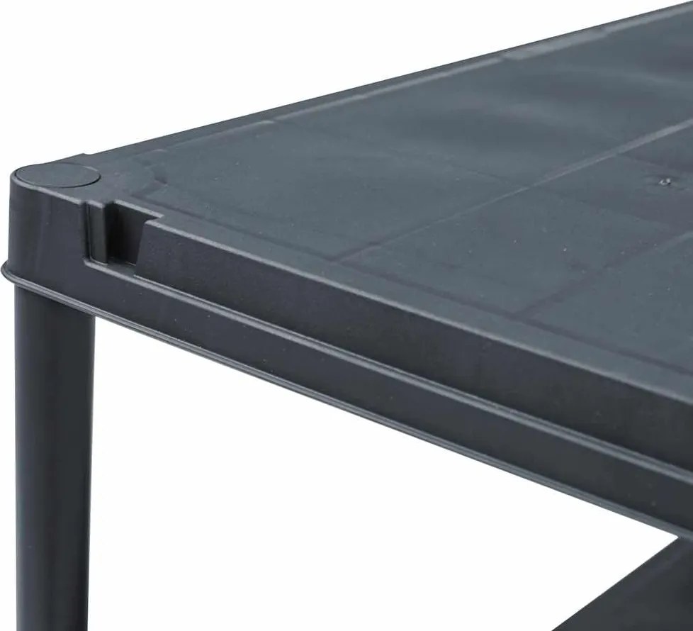 Skladové regály 5 ks černé 125 kg 60 x 30 x 180 cm plastové 276258