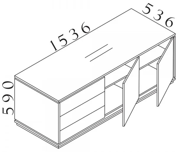 Kontejner Creator 153,6 x 53,6 cm, 3-modulový, bílá/antracit