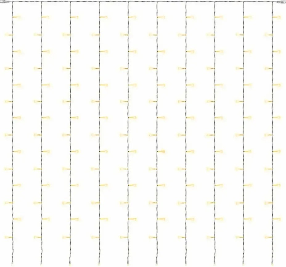 Hobby Line LED světelný závěs do okna, 200 × 200 cm, teple bílá, 200 diod, čirý kabel, IP20 do interiéru, prodlužovací