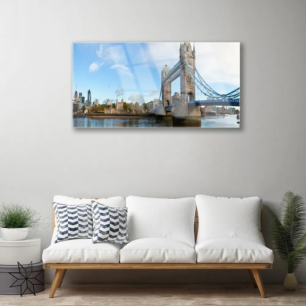 Obraz na skle Most Londýn Architektura 125x50 cm