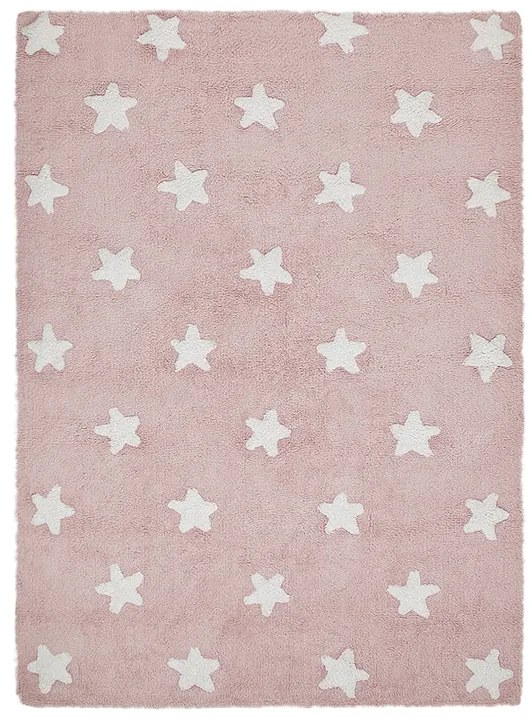 Lorena Canals, Přírodní koberec, ručně tkaný Stars Pink-White, 120x160, růžová, dětský pokoj