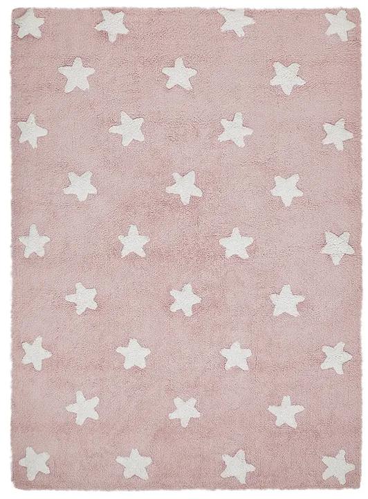 Lorena Canals koberce Ručně tkaný kusový koberec Stars Pink-White - 120x160 cm