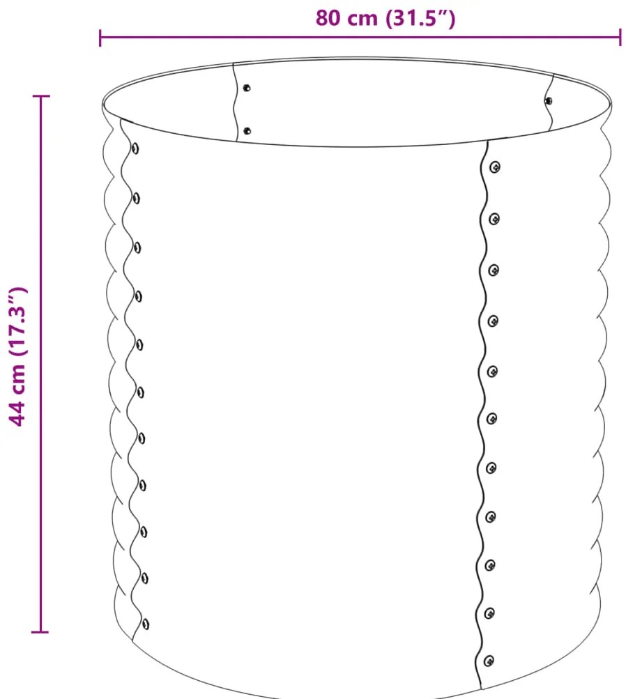 vidaXL Marketos Vyvýšený záhon 80 x 80 x 81 cm pozinkovaná ocel stříbrný