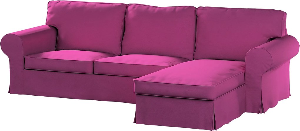 Potah na pohovku IKEA Ektorp 2-místná s lenoškou barva růžová látka pletený vzor