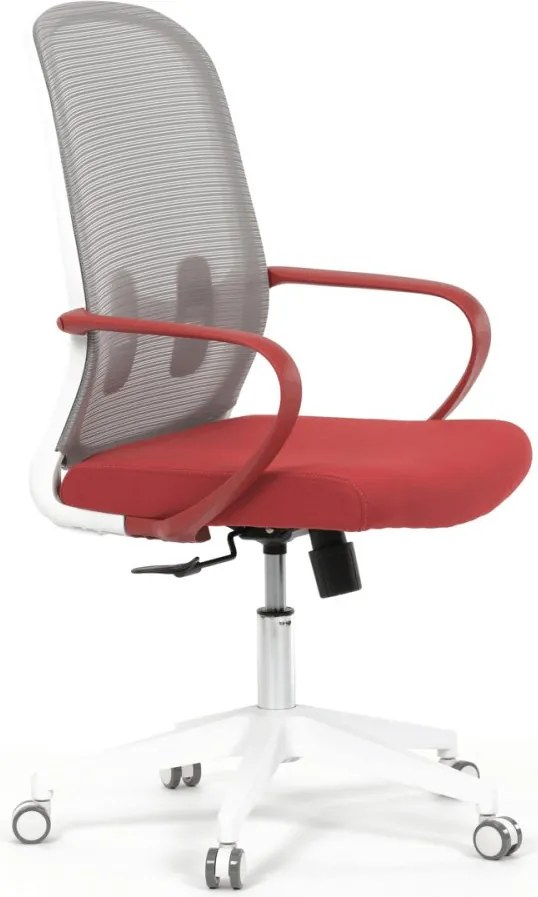 Kancelářská židle KA-S425 RED, houpací mechanismus, červená látka (60 x 62) cm