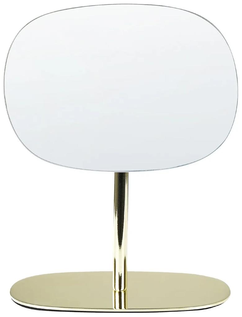 Kosmetické zrcadlo 20 x 14 cm zlaté CHARENTE Beliani