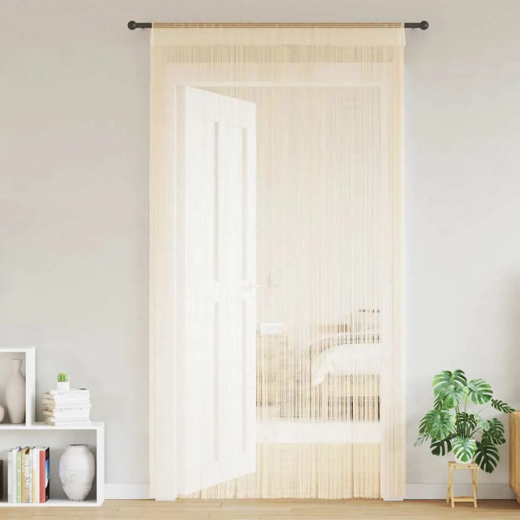 Provázkové záclony 2 ks 140 x 250 cm krémové 132403