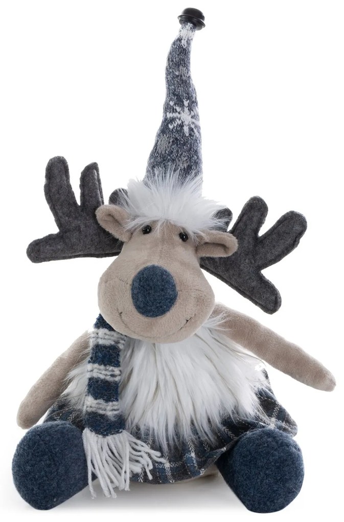 VÁNOČNÍ DEKORAČNÍ FIGURKA REINDEER 38 CM VÍCEBAREVNÁ