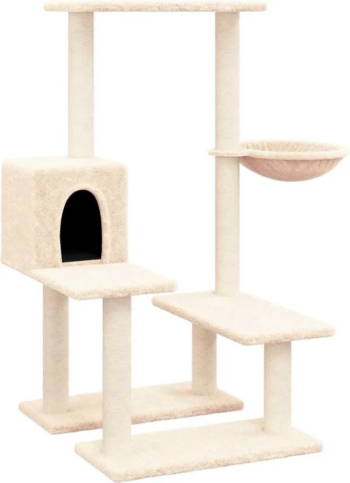 Škrabadlo pro kočky se sisalovými sloupky krémové 94,5 cm 171639