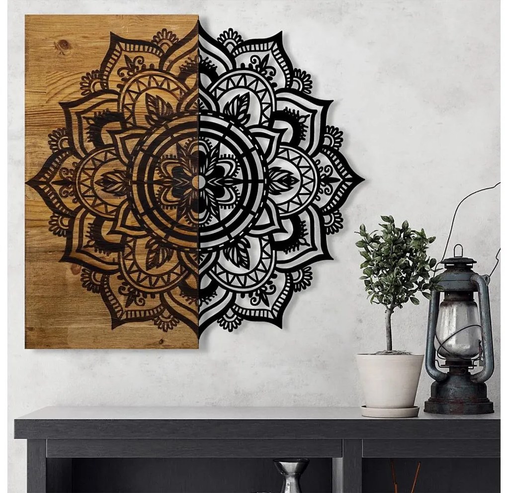 Asir Nástěnná dekorace 59x58 cm mandala dřevo/kov 899SKL2180