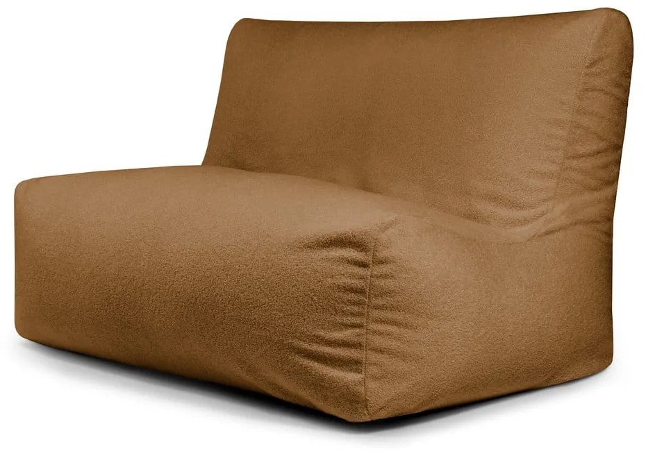 Hnědý sedací vak z textilie bouclé Sofa Seat Lounge – SLOWDOWN