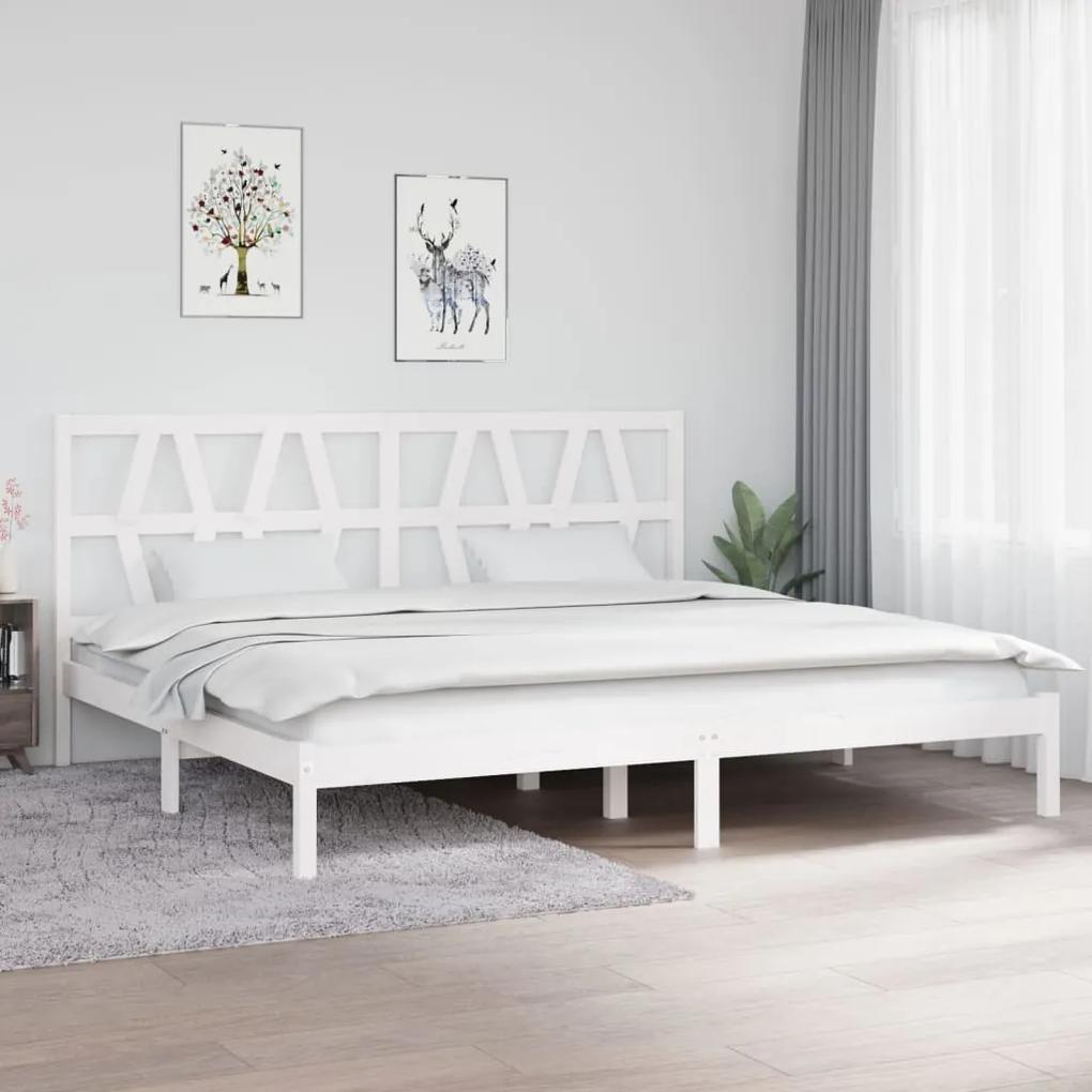 Rám postele bílý masivní borovice 200 x 200 cm,  3104019