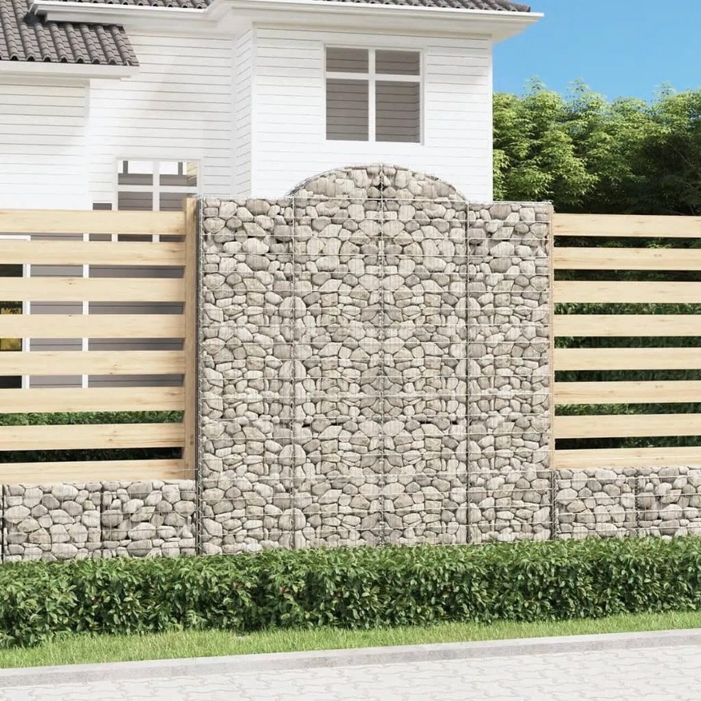 Klenuté gabionové koše 3 ks 200x50x220/240cm pozinkované železo 3146447