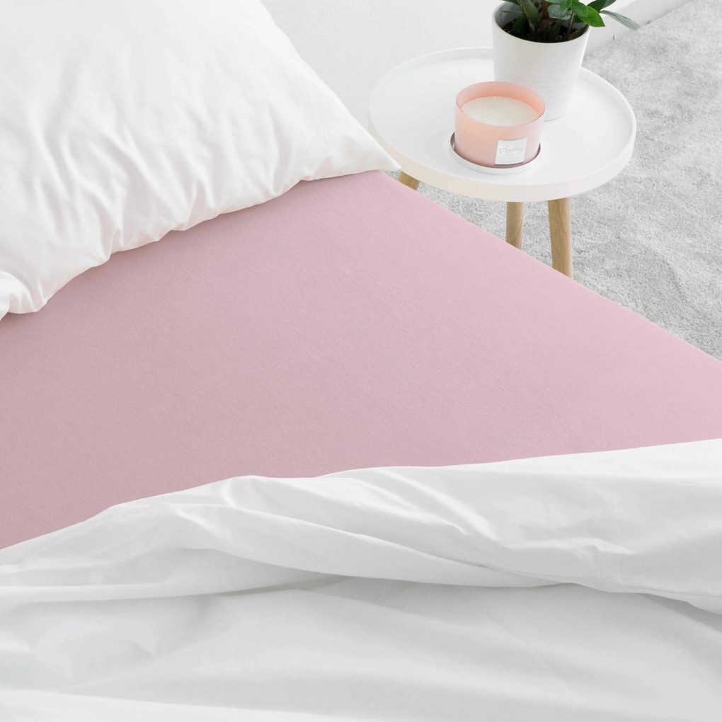 Goldea jersey elastické prostěradlo - pudrově růžové 120 x 200 cm