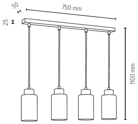 Spot-Light 1720474 - Lustr na lanku BOSCO 4xE27/60W/230V