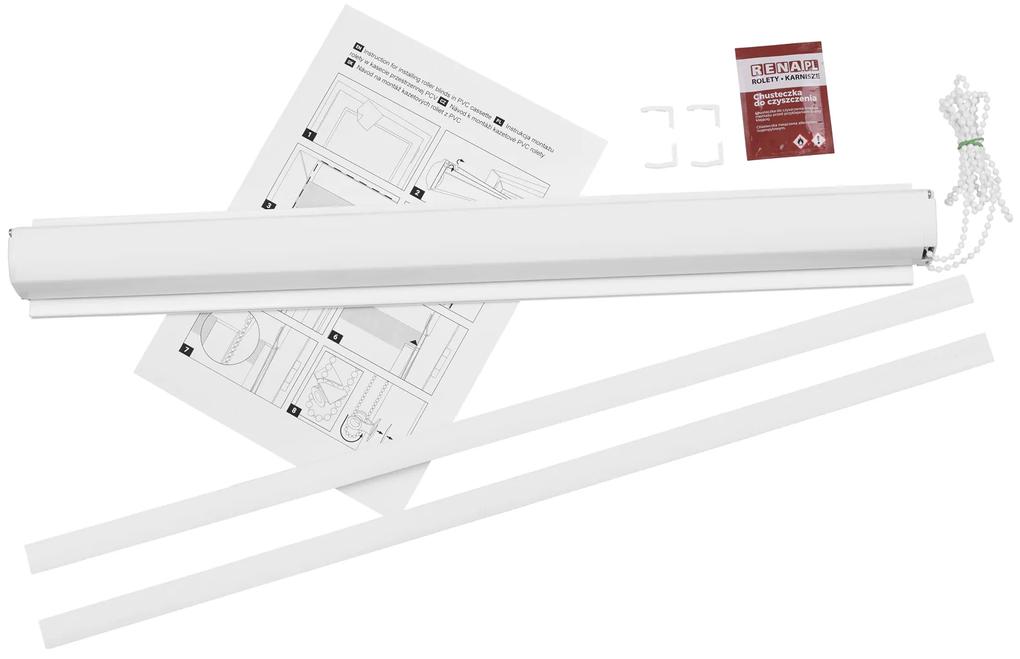 Dekodum Termoizolační roleta v bílé kazetě, barva látky Navy Silver Šířka (cm): 66, Výška (cm): Standardní (do 150 cm), Strana mechanismu: Práva