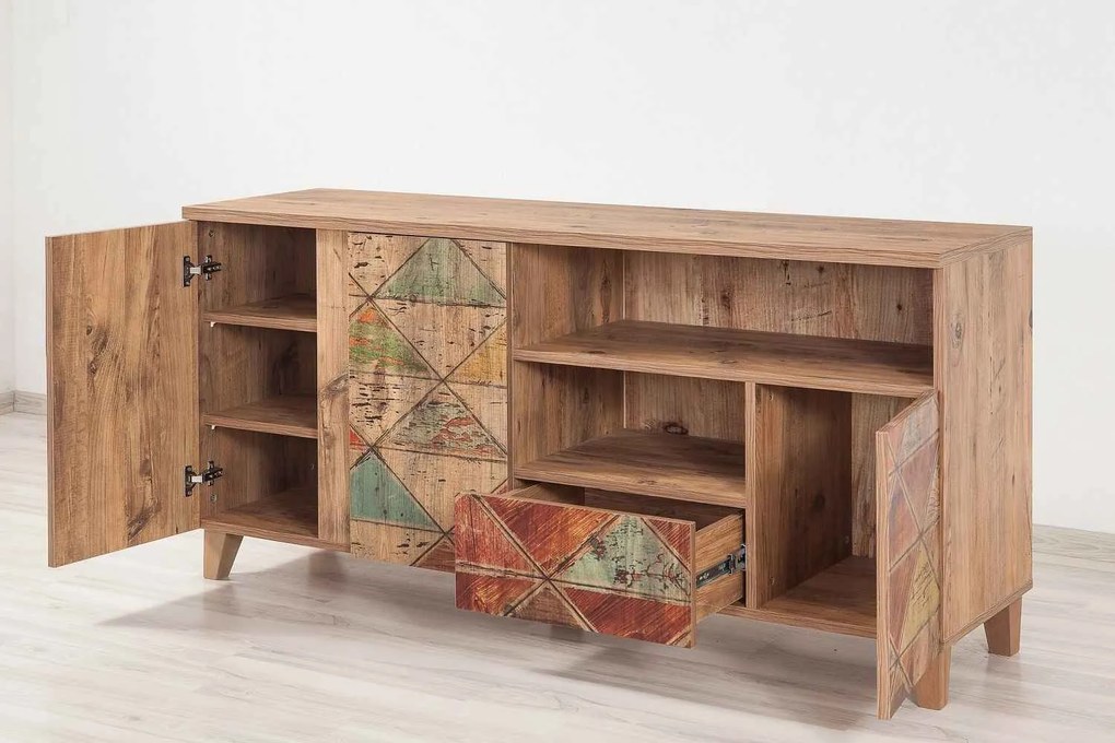 Designový TV stolek Aaralyn II 160 cm borovice atlantská