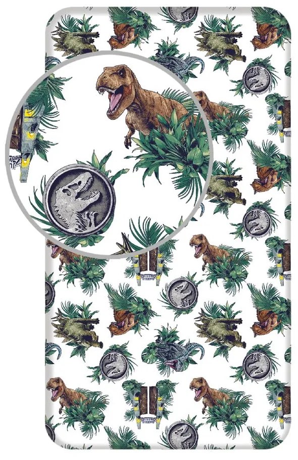 Napínací bavlněné dětské prostěradlo 90x200 cm Jurassic World "Roar" – Jerry Fabrics