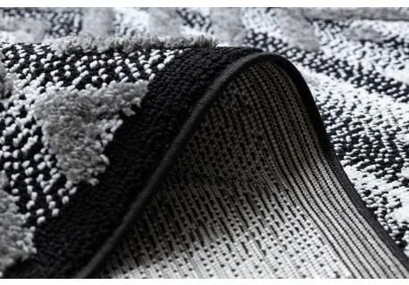 koberec MAROC P658 Sněhové vločky, střapce, černý, Berber, Maroko, Sh velikost 160x220 cm | krásné koberce cz