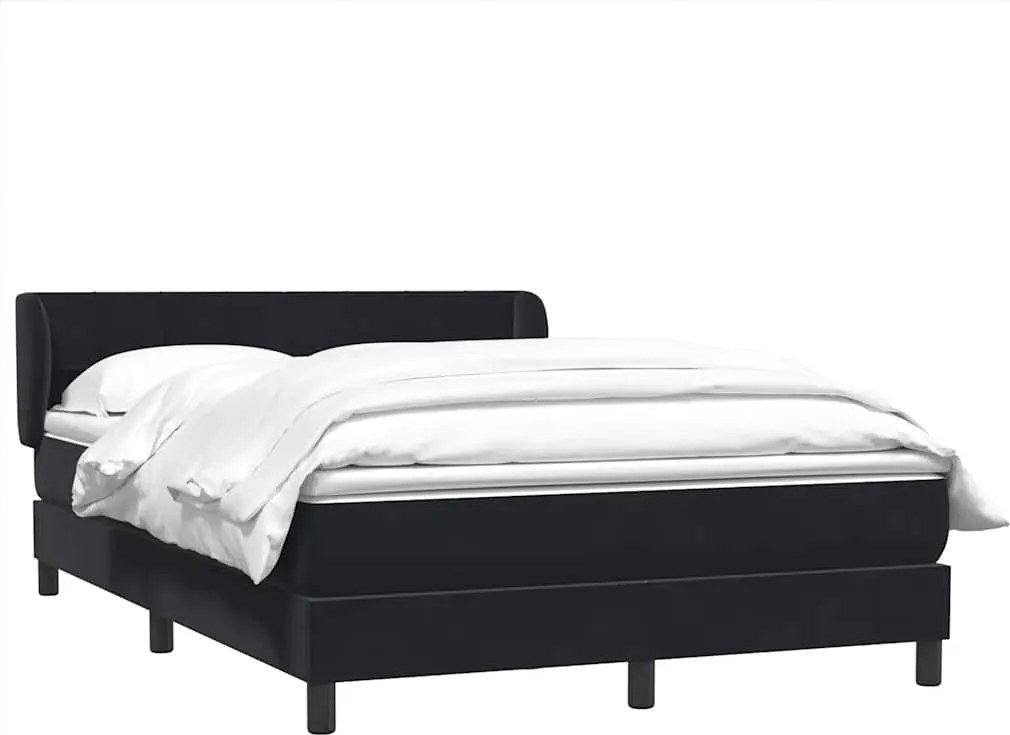 Box spring postel s matrací černá 160x210 cm samet 3317531
