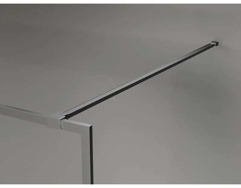 Mexen, Mexen Kioto-F sprchová stěna s rámem 160 x 202 cm, průhledná 8 mm, pistolový kov - 800-160-104-95-00