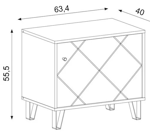 Botník Bilbao 63,4 cm dub Craft Tobacco