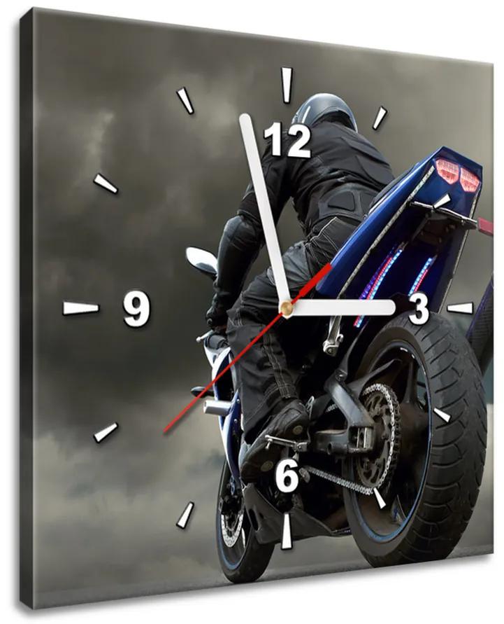 Gario Obraz s hodinami Na motorce směrem k horizontu Velikost: 30 x 30 cm