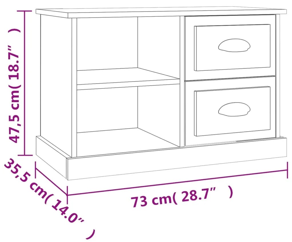 TV skříňka šedá sonoma 73 x 35,5 x 47,5 cm kompozitní dřevo