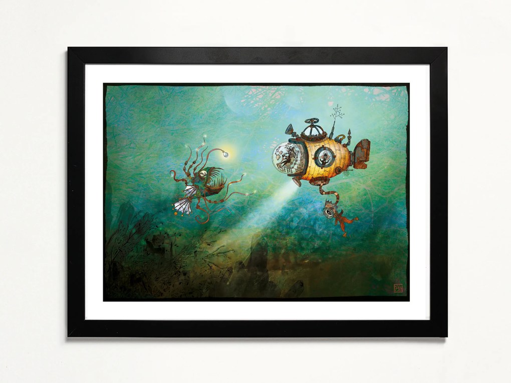 Zdenka Holub Převrátilová | Bubáčci pod mořem Rám: Bílý, Velikost: 50 x 70 cm
