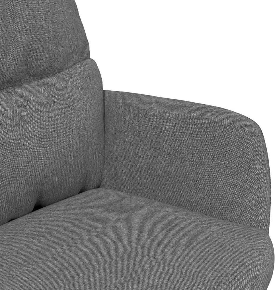 Relaxační křeslo světle šedé textil 341176