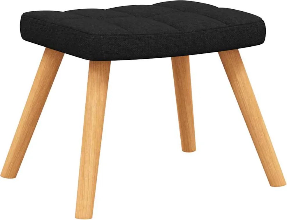 Relaxační křeslo se stoličkou černé textil 327936