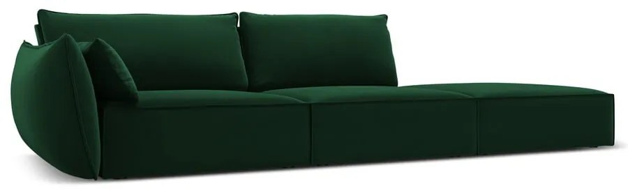 Tmavě zelená sametová pohovka levý roh 264 cm Vanda – Mazzini Sofas