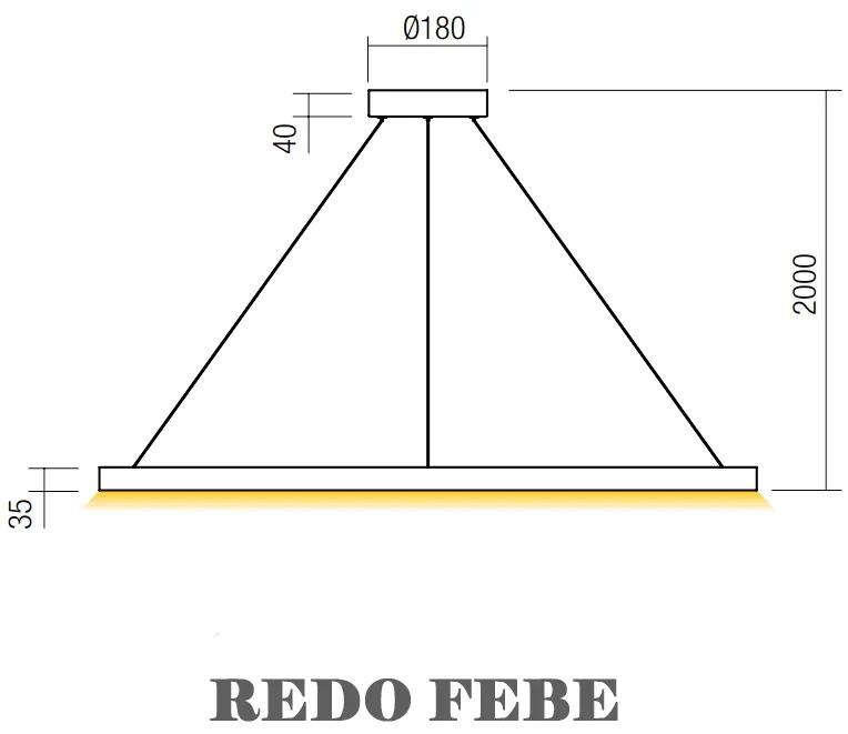 Bílé LED kruhové světlo Redo FEBE 01-2875/ LED 62W/3000K-4000K